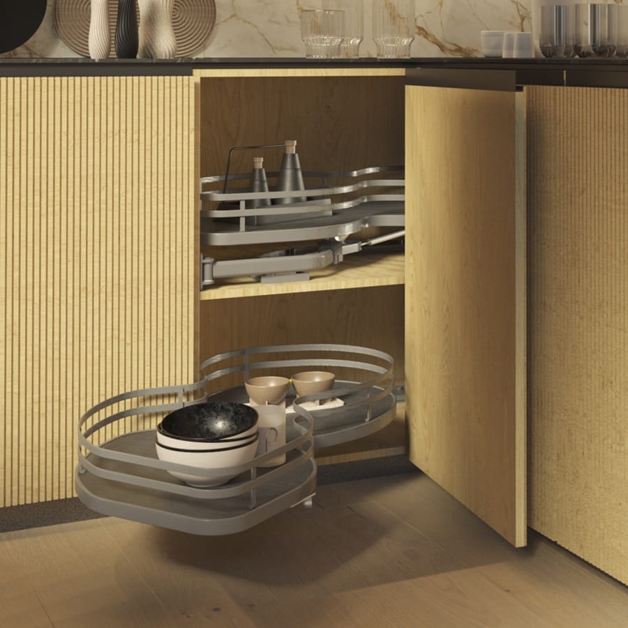 Select Glide Corner Unit, 2 x Shelf, 400mm, Right Handed, Anthracite