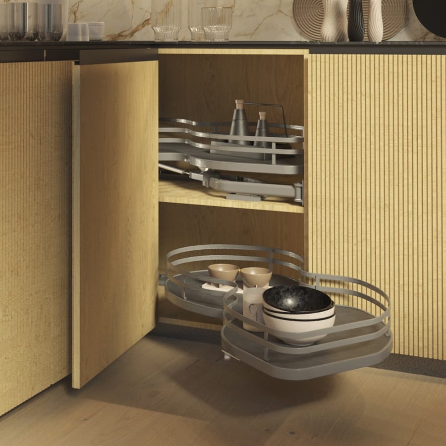 Select Glide Corner Unit, 2 x Shelf, 400mm, Right Handed, Anthracite