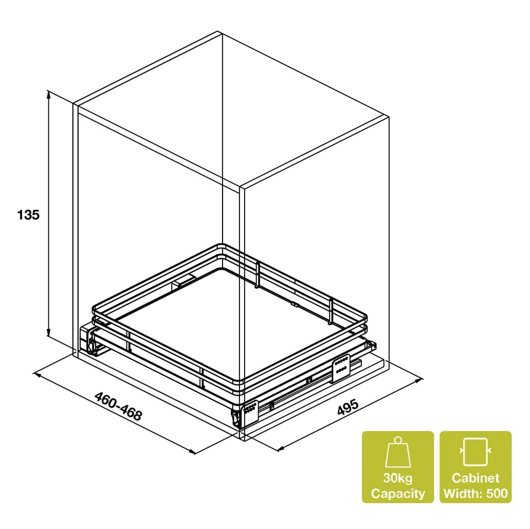 Select Pull-Out Drawer 450mm wide, Anthracite