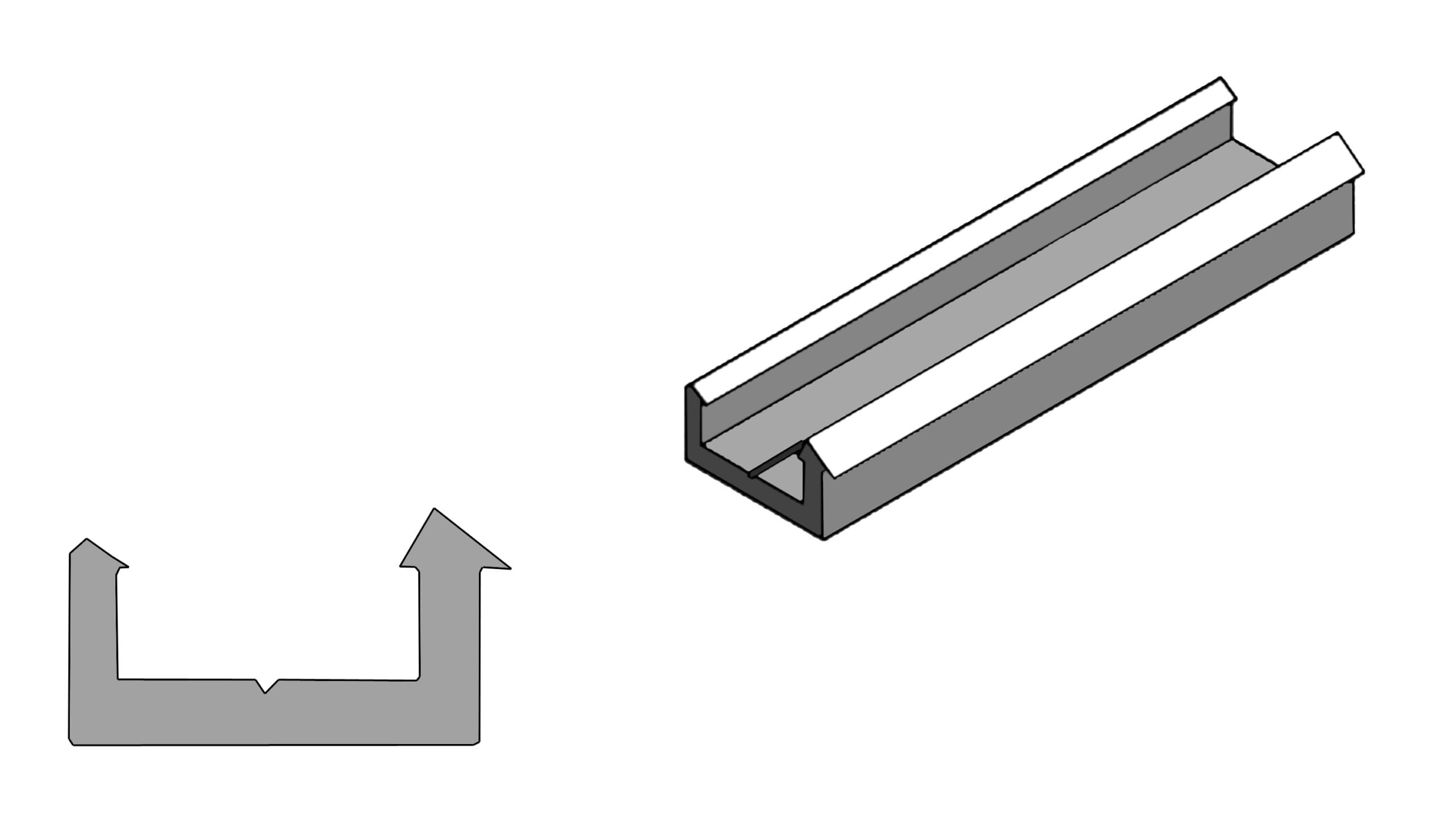 Q-Wood Glazing Bead Clip 3m